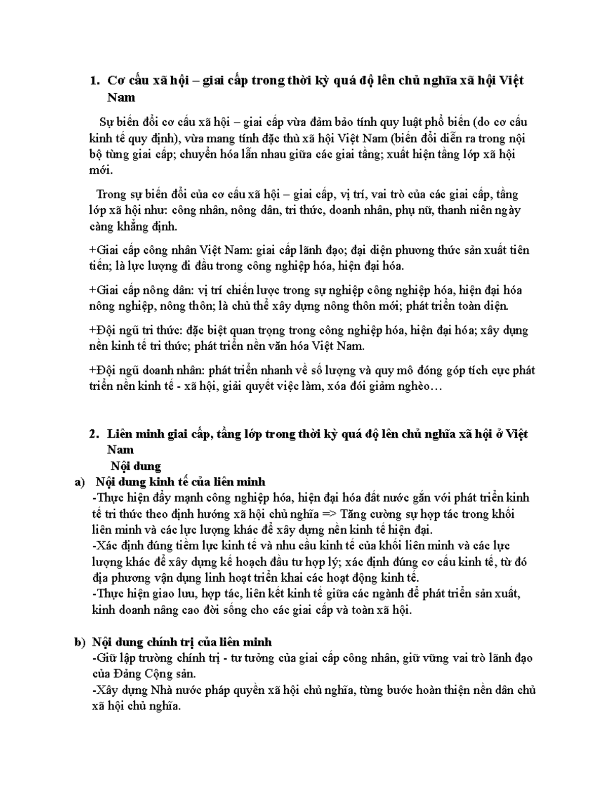 CNXH - asssss - 1. Cơ cấu xã hội – giai cấp trong thời kỳ quá độ lên ...