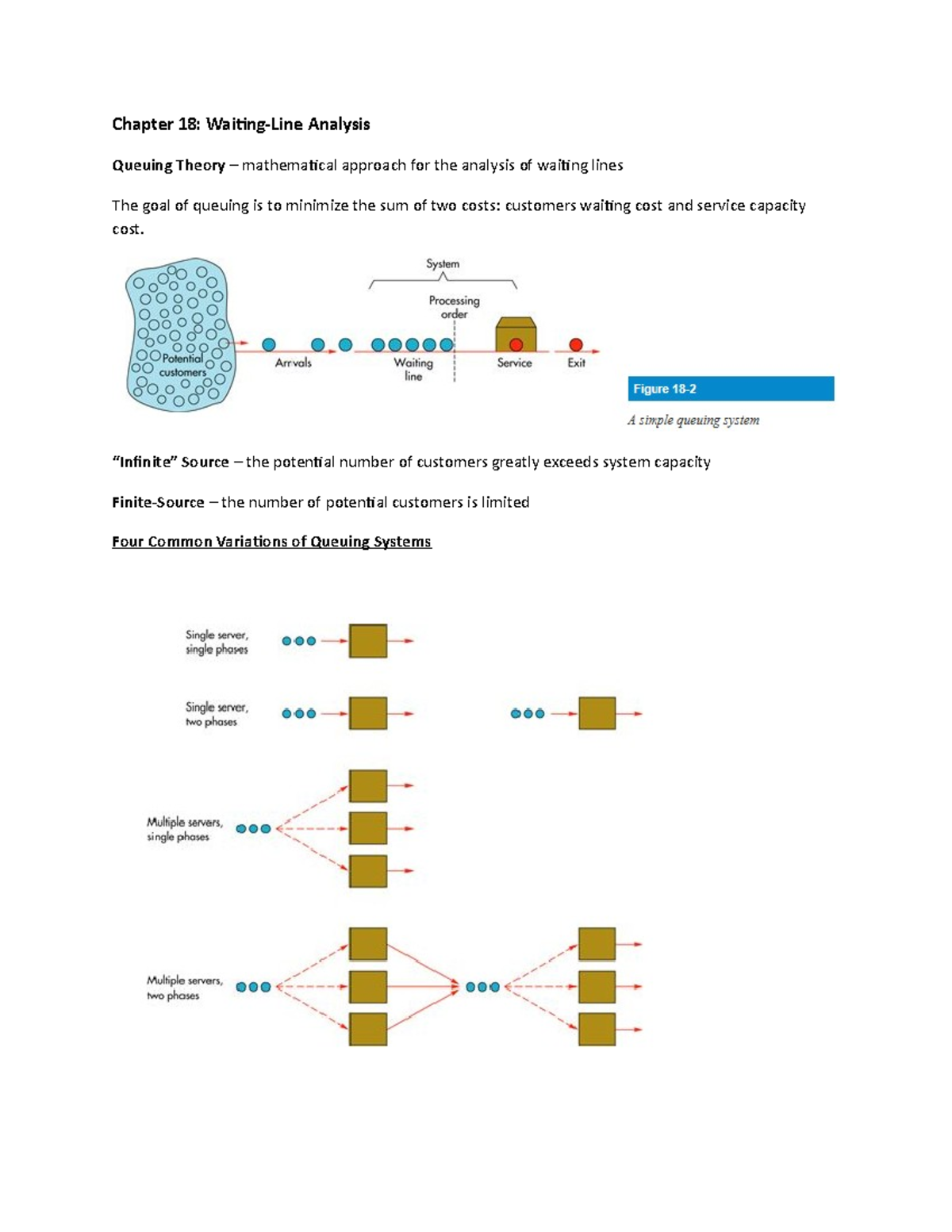Chapter 18 - Lecture notes 8 - Chapter 18: Waiting-Line Analysis ...