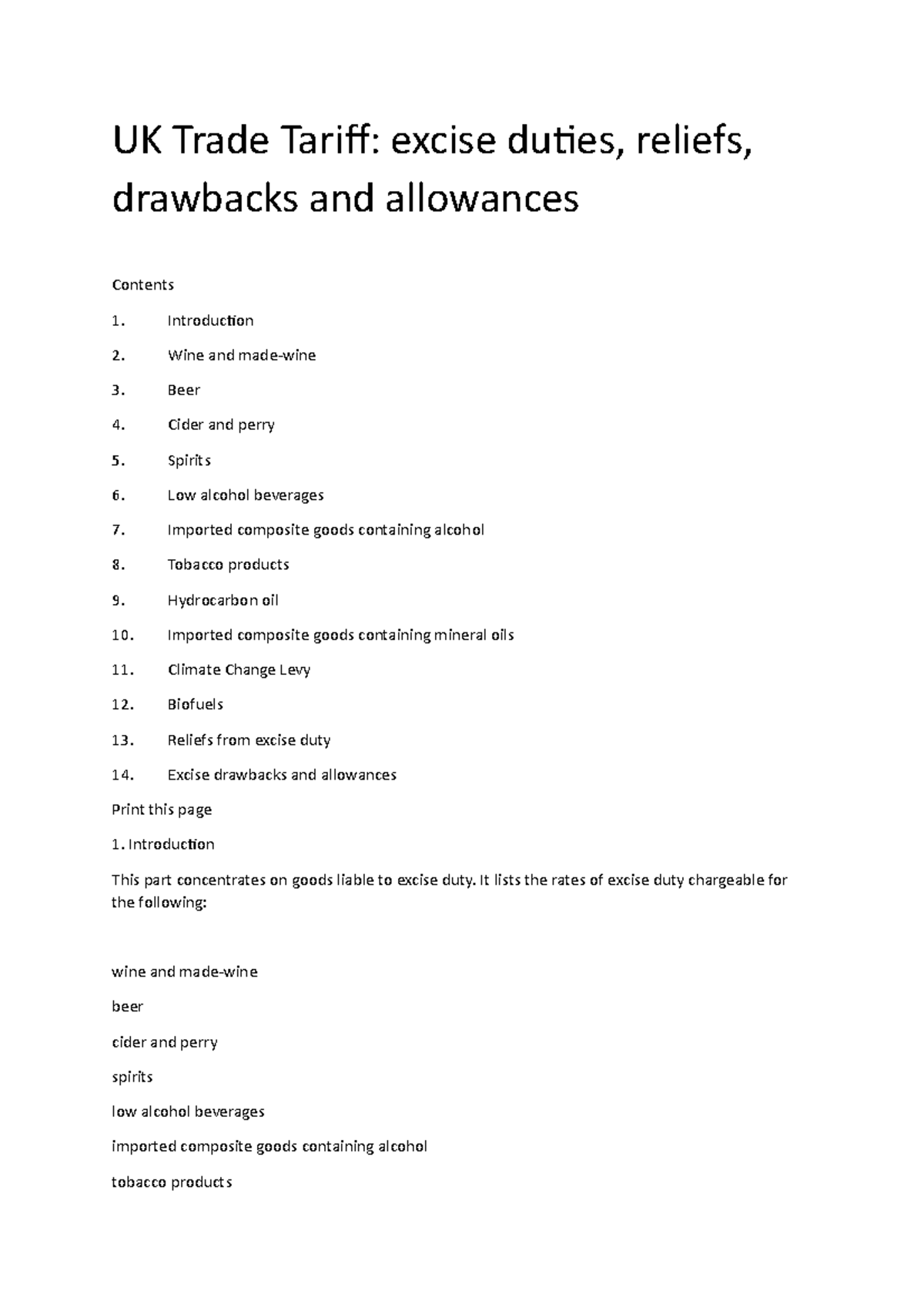 UK Trade Tariff - fghjk - UK Trade Tariff: excise duties, reliefs ...