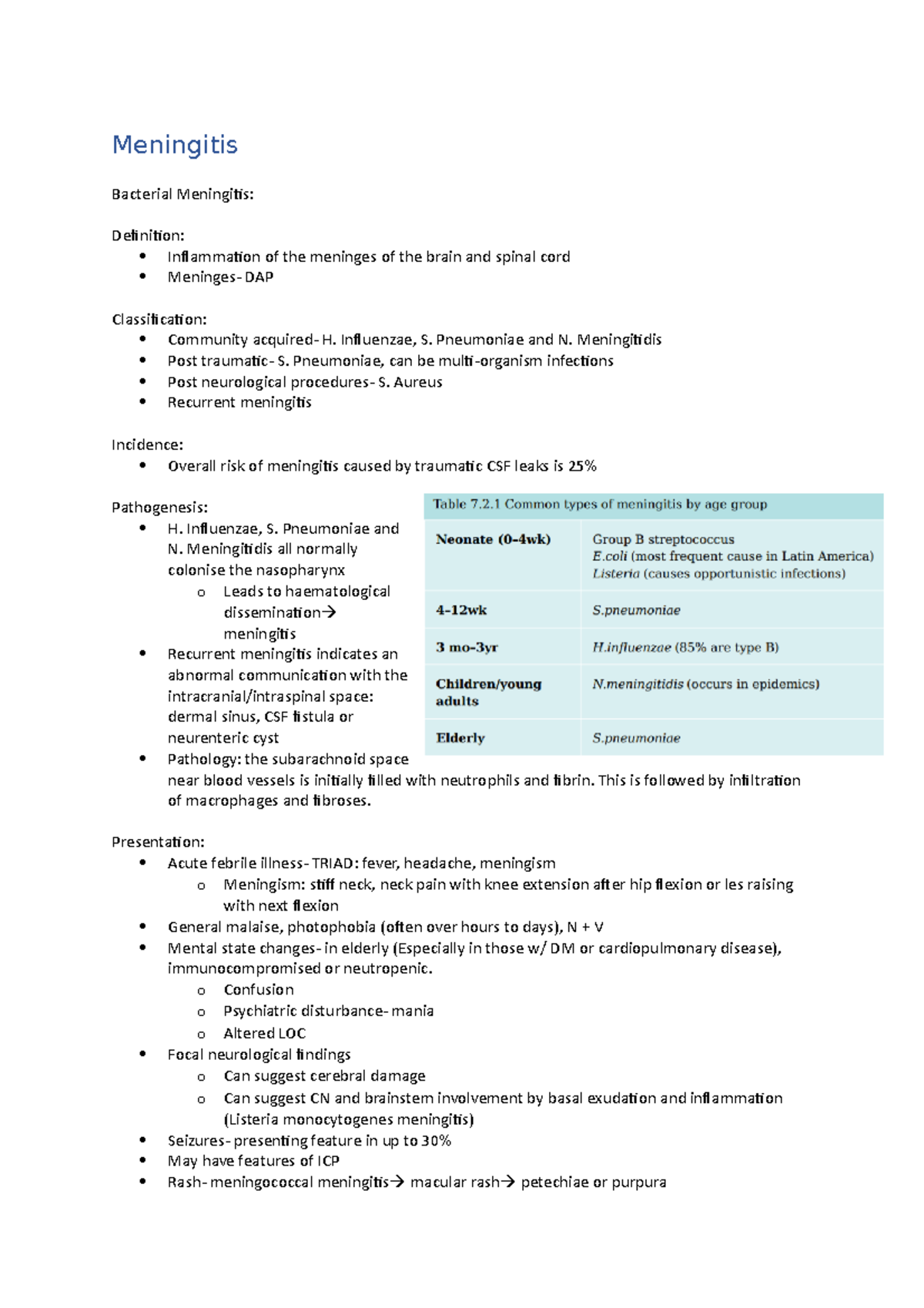 Meningitis and Encephalitis - Meningitis Bacterial Meningitis ...