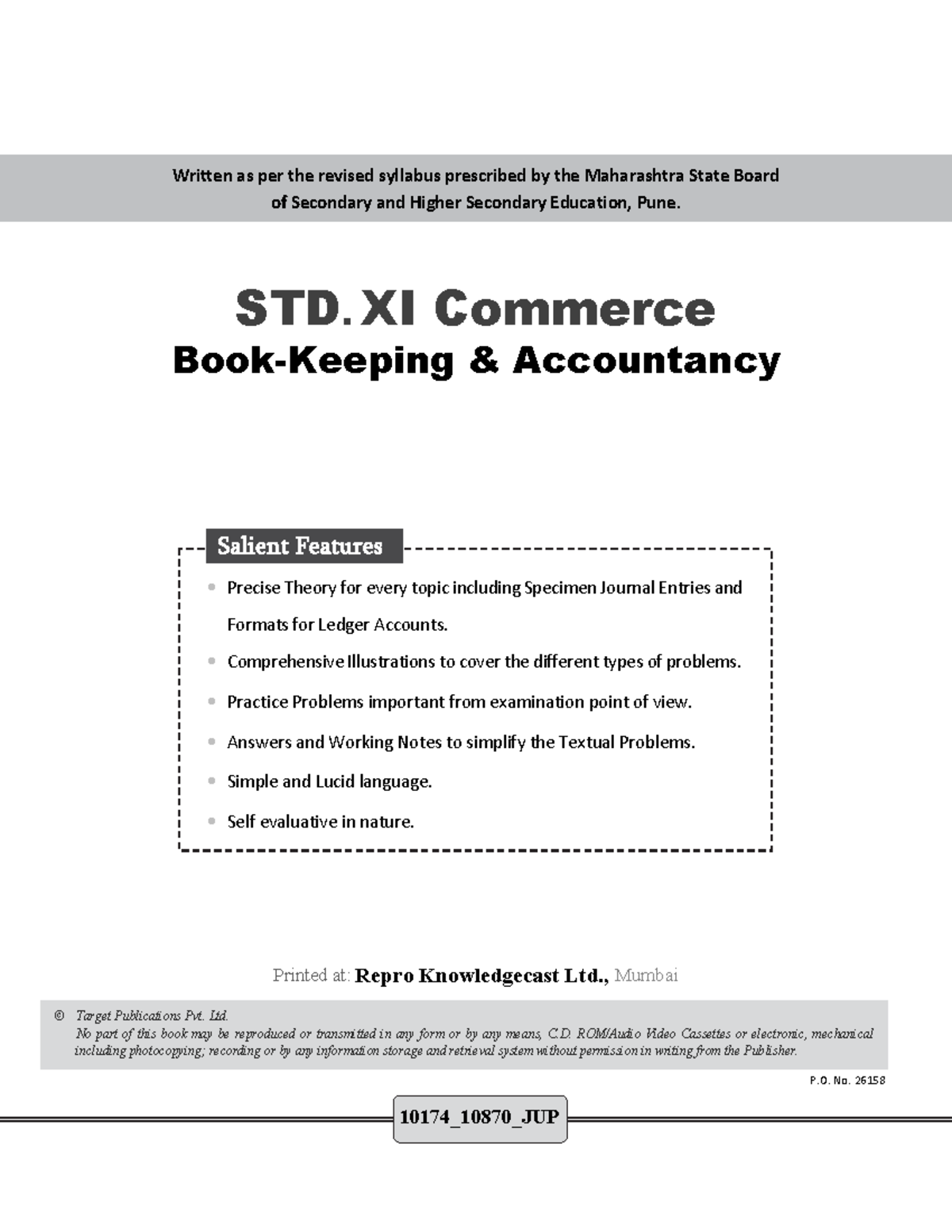 11th commerce book keeping and accountancy maharashtra board - © Target ...
