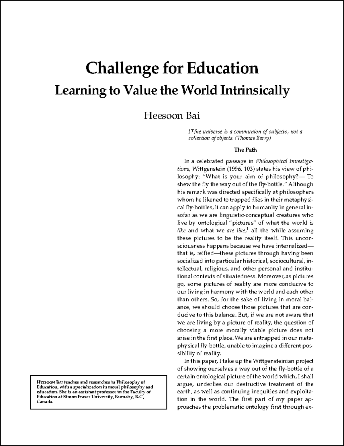 Bai, Learning to value the world intrinsically - Challenge for ...