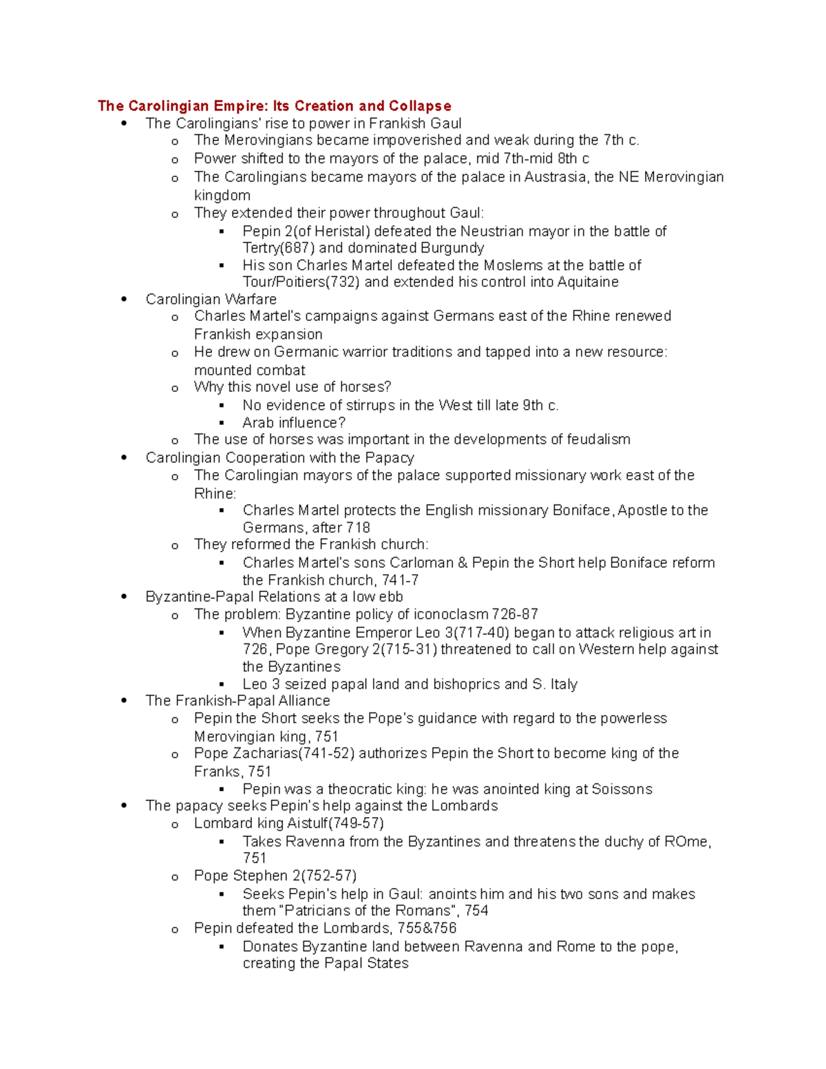 Lect 4 - Helen Perros - The Carolingian Empire: Its Creation and ...