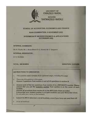 Econ202 - UKZN - Economics 202 - Studocu