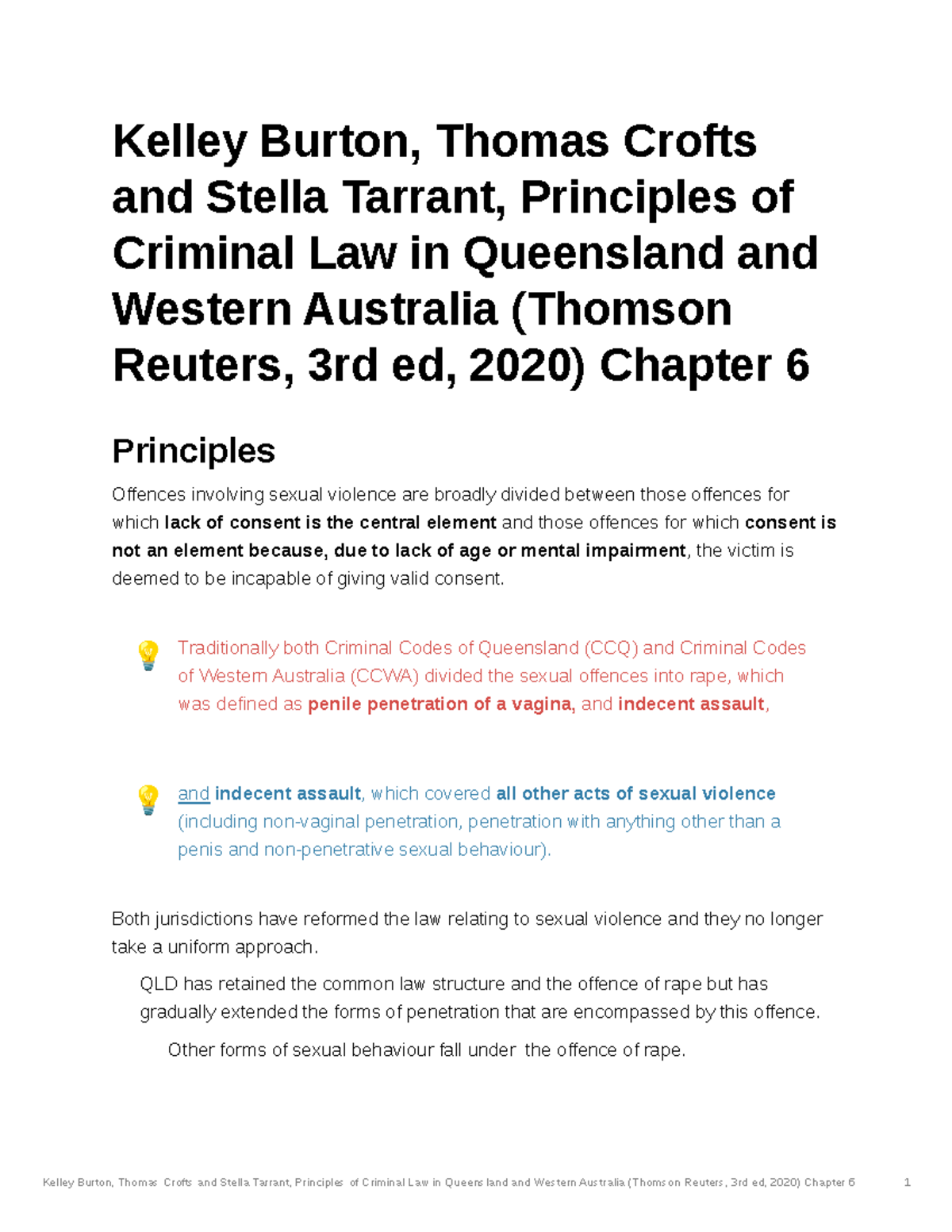 Kelley Burton, Thomas Crofts and Stella Tarrant, Principles of Criminal ...