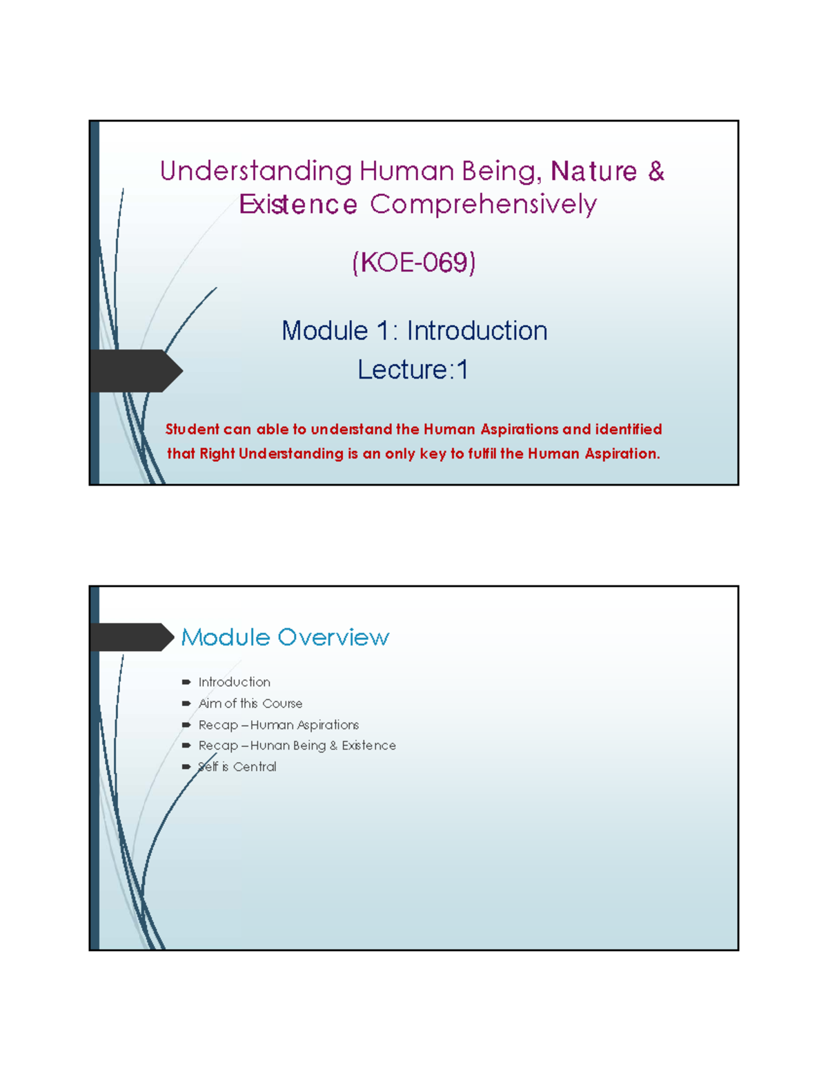 Unit - 1 Notes ( Uhbnec) - Module 1: Introduction Lecture: Student can ...