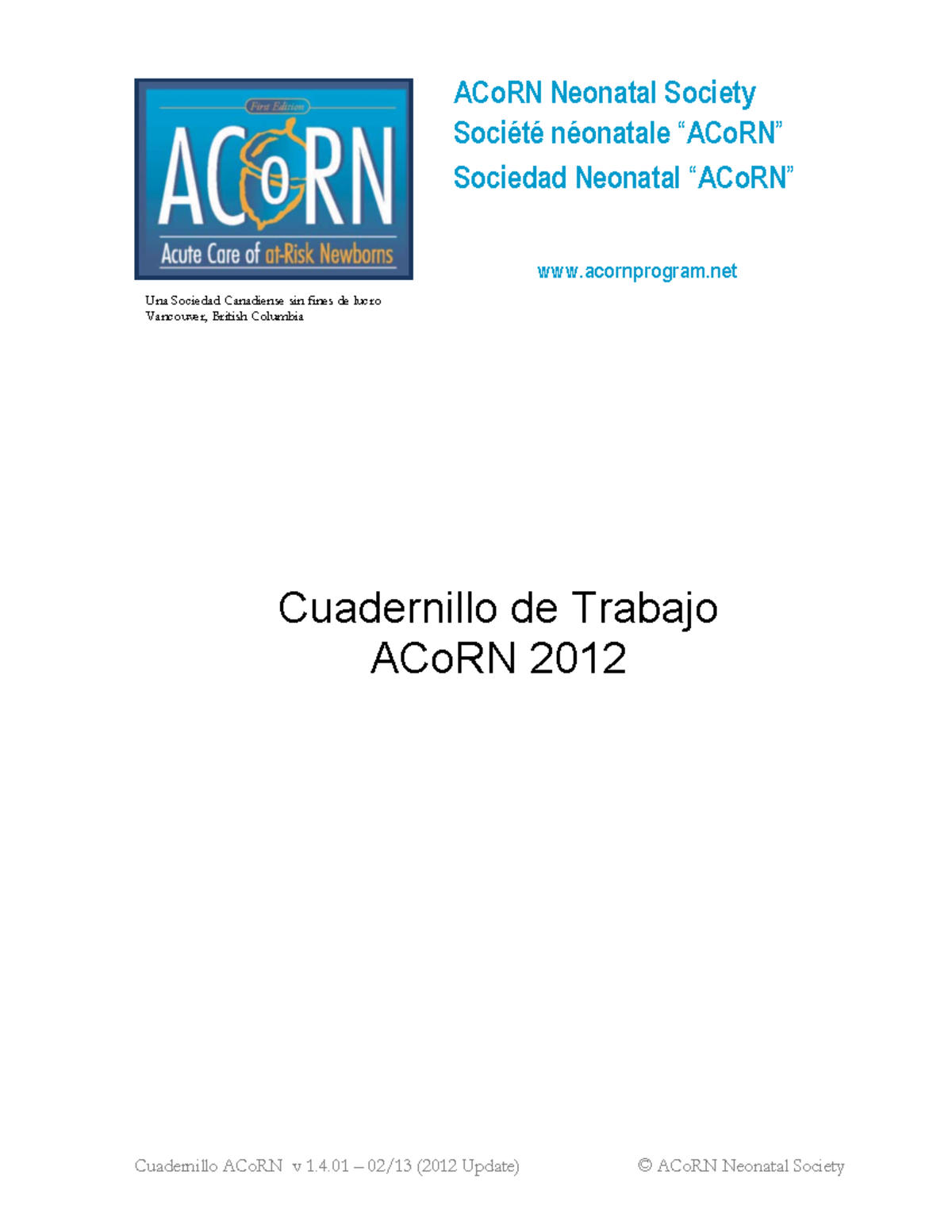 1Cuadernillo Trabajo ACo RN - Cuadernillo de Trabajo ACoRN 2012 ACoRN ...