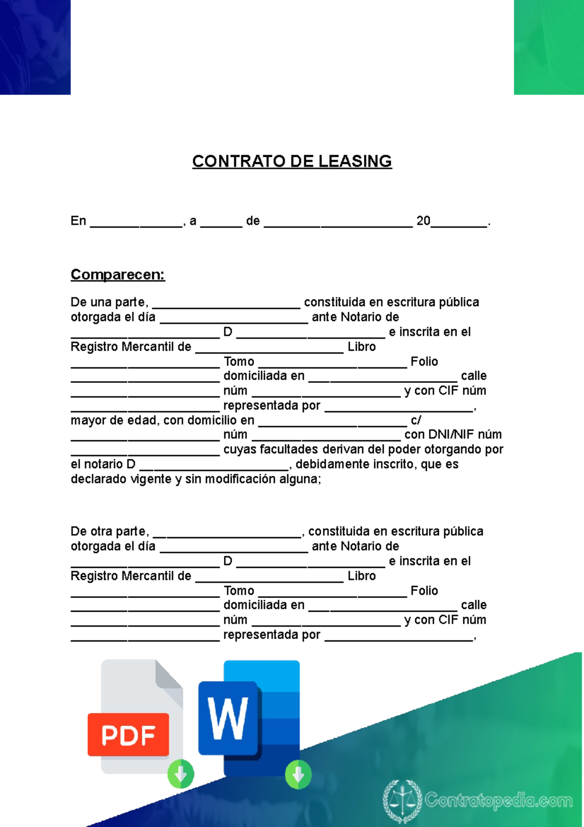 Contrato-de-leasing - contrato - CONTRATO DE LEASING En _____, a ...