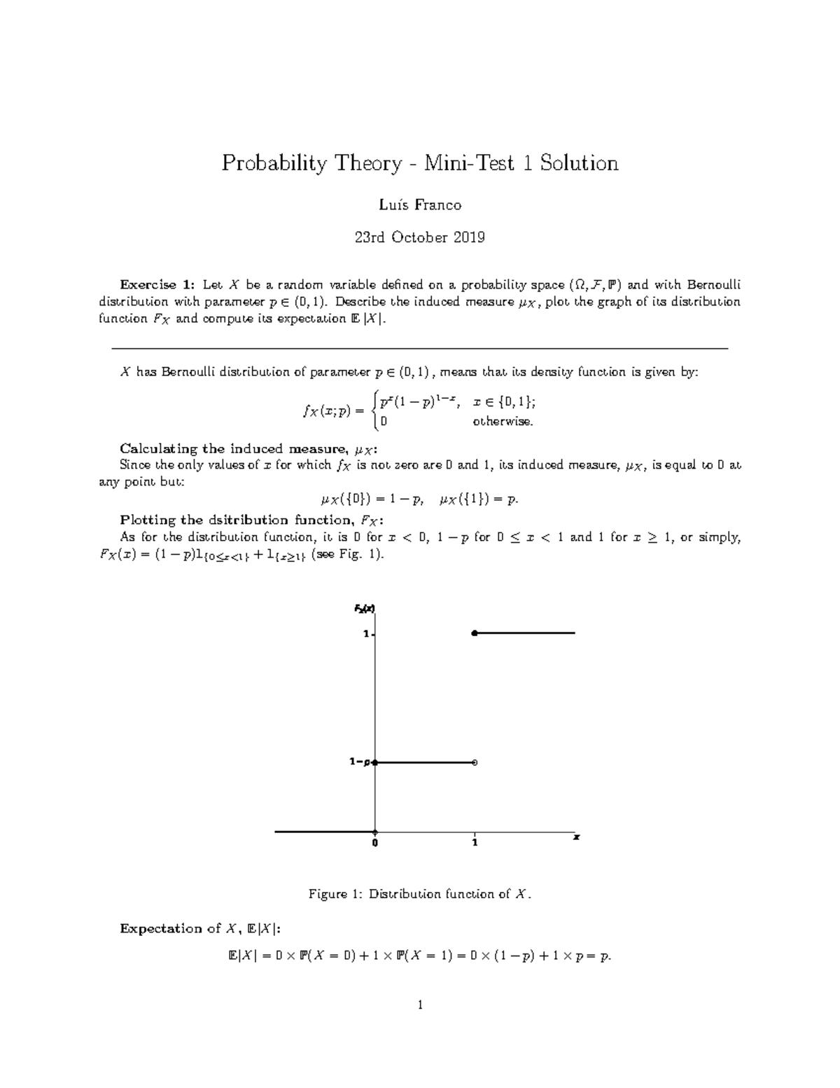 Exame 23 Outubro 2019, perguntas e respostas - Probability Theory ...