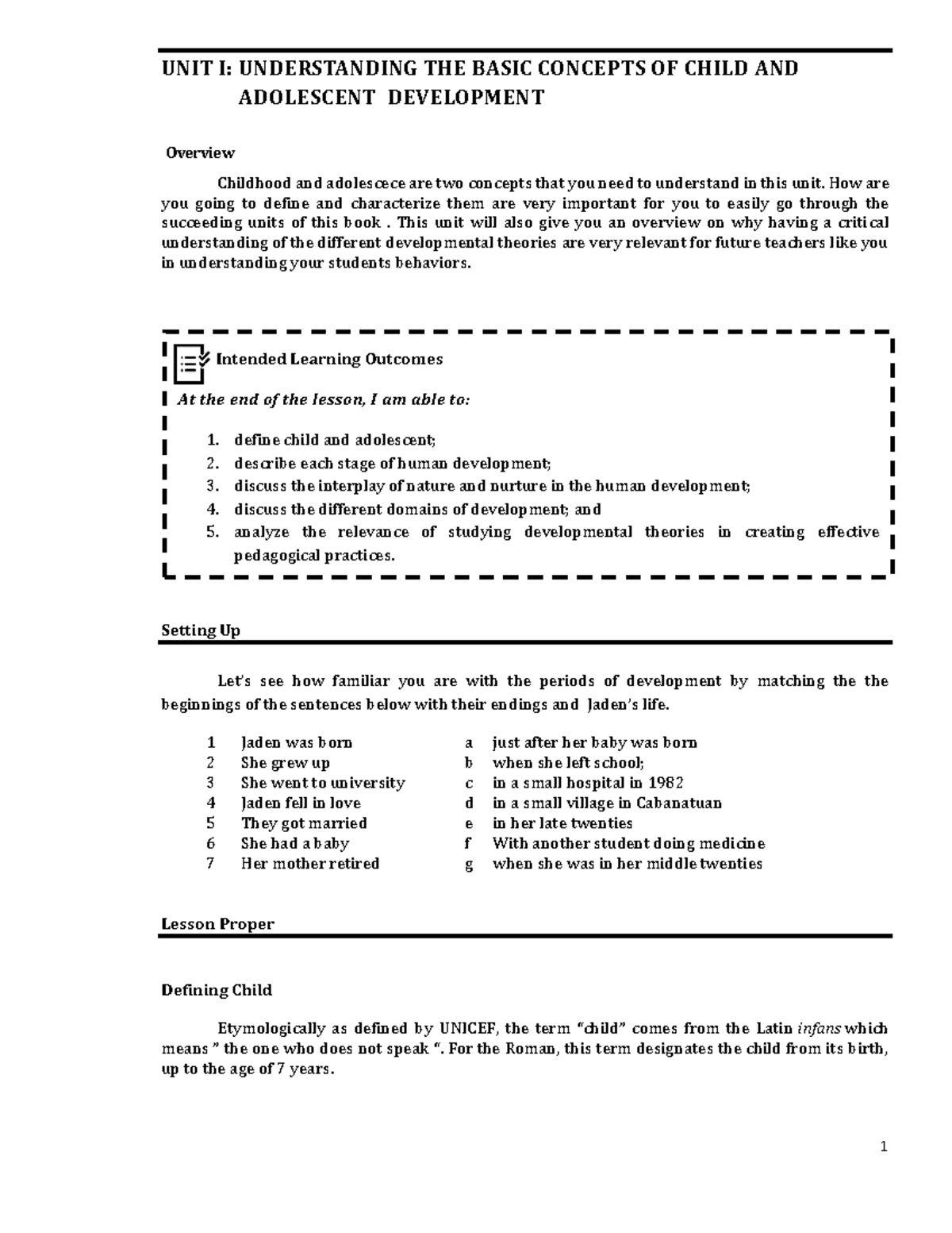 Module-PROF.-ED-2 - Module - Intended Learning Outcomes At the end of the lesson, I am able to ...