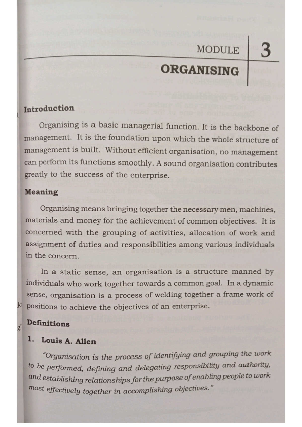 Organising - It's a lecture notes - bachelor of business administration ...
