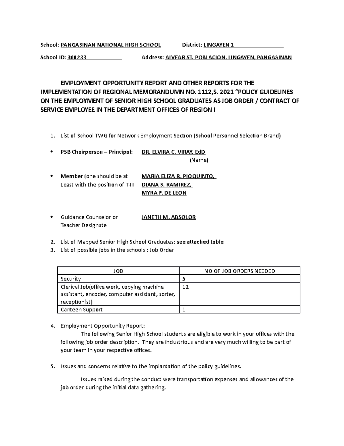 SHS-JO - notes - School: PANGASINAN NATIONAL HIGH SCHOOL District ...