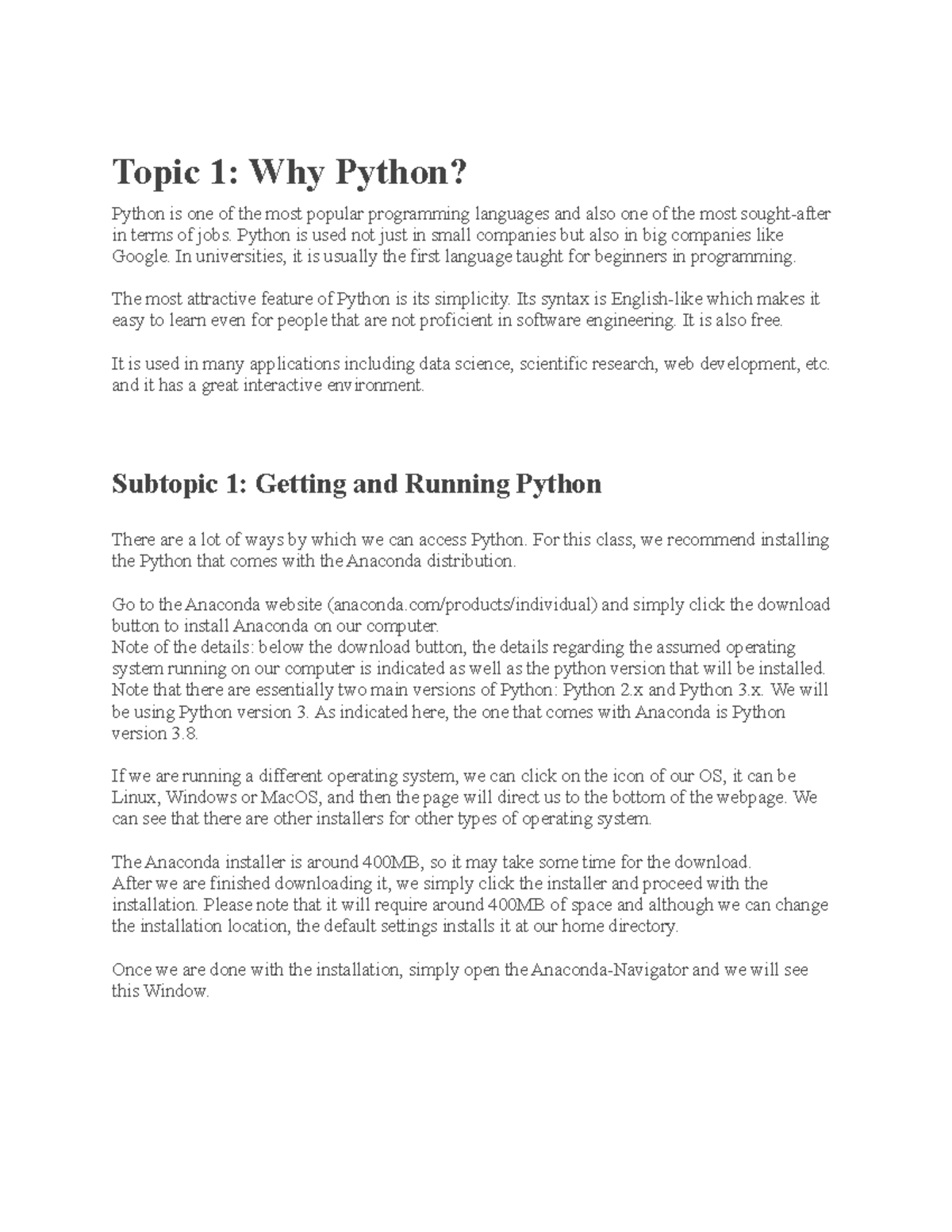 Topic 01 Why Python Topic 1 Why Python Python Is One Of The Most