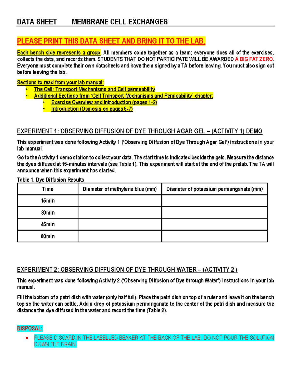 Lab 2 Physiology 1 data sheet 2022 final - PLEASE PRINT THIS DATA SHEET ...