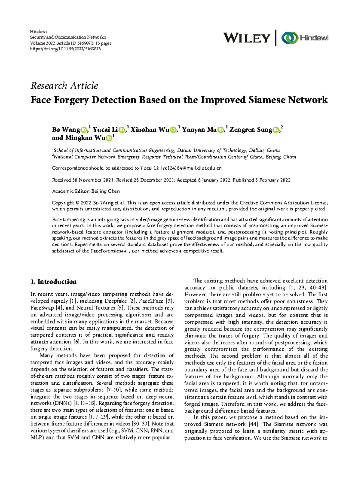Face Forgery Detection China Research Article Face Forgery Detection Based On The Improved