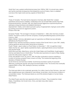 World War II Study Notes - U.S. History - Studocu