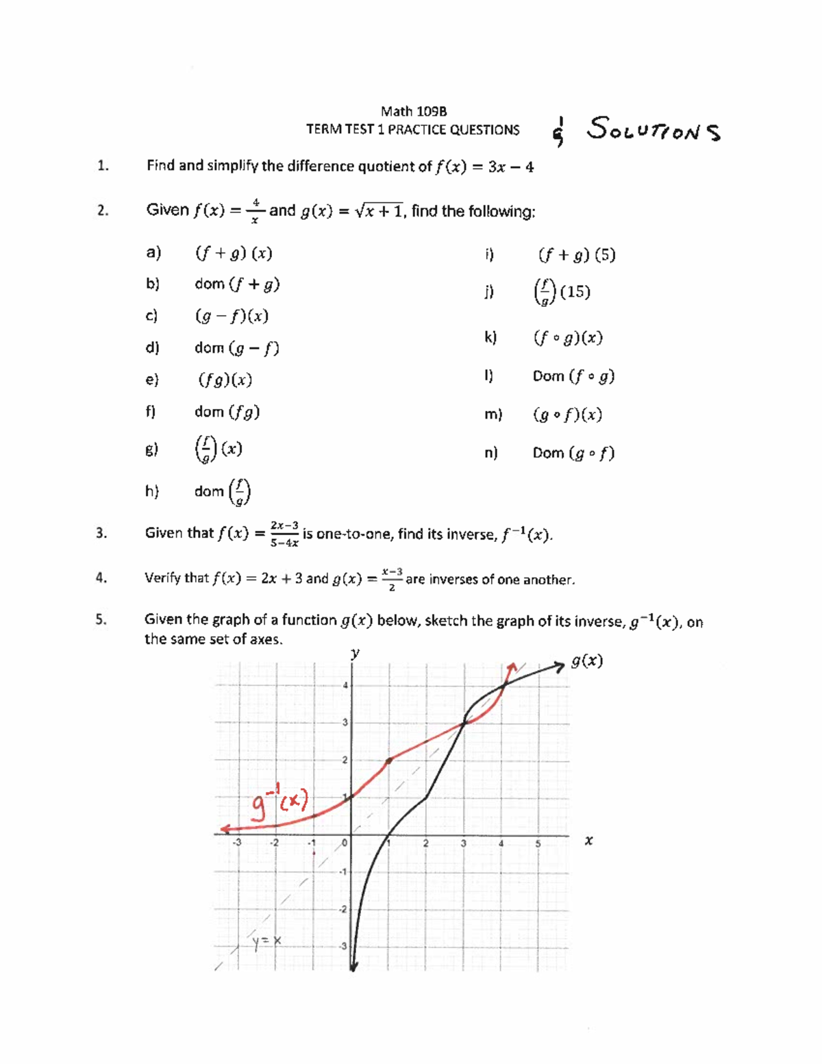 Term test 1 practice problems with solutions - Chem 1051 - Studocu