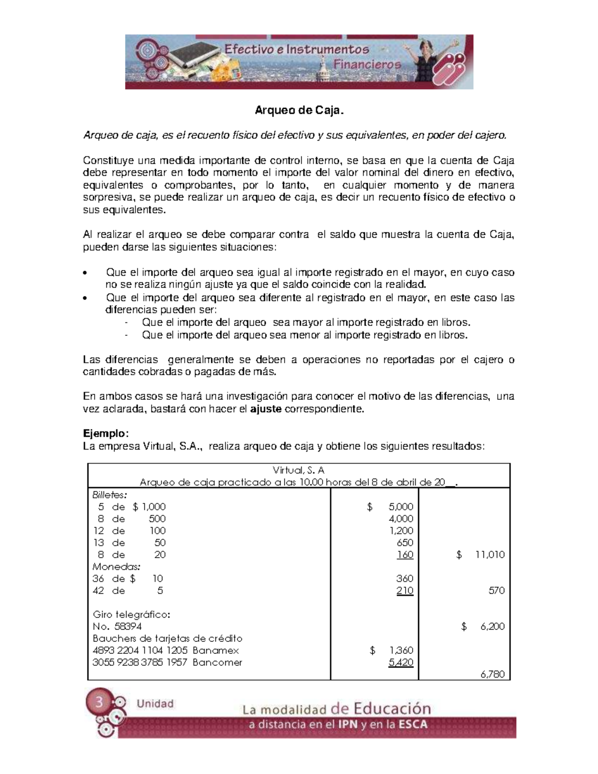 Arqueo de Caja - Arqueo de caja, es el recuento físico del efectivo y ...