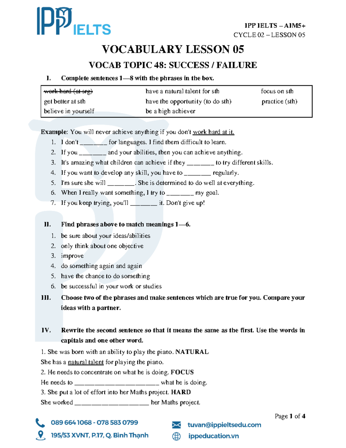 5 - đévvvv - CYCLE 02 – LESSON 05 VOCABULARY LESSON 05 VOCAB TOPIC 48 ...