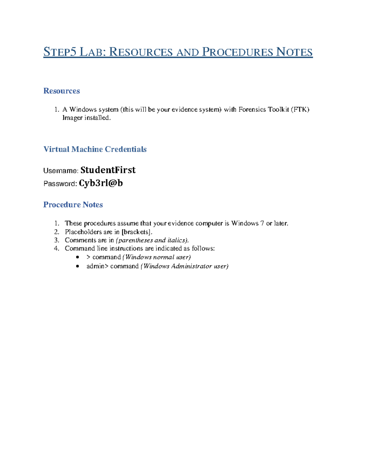 DFC620 Lab Instructions Project 2 Step5 - S TEP 5 L AB : R ESOURCES AND ...