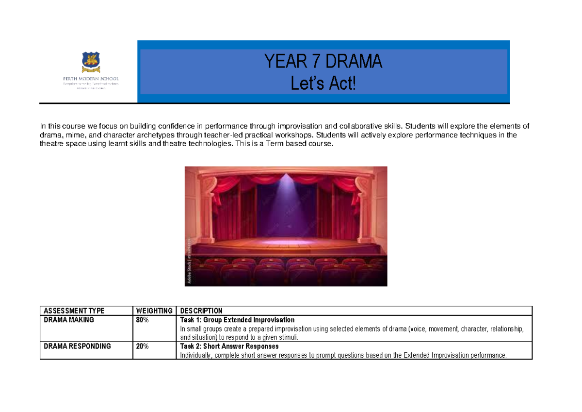 DRAMA WORK THAT IS IT - In this course we focus on building confidence ...