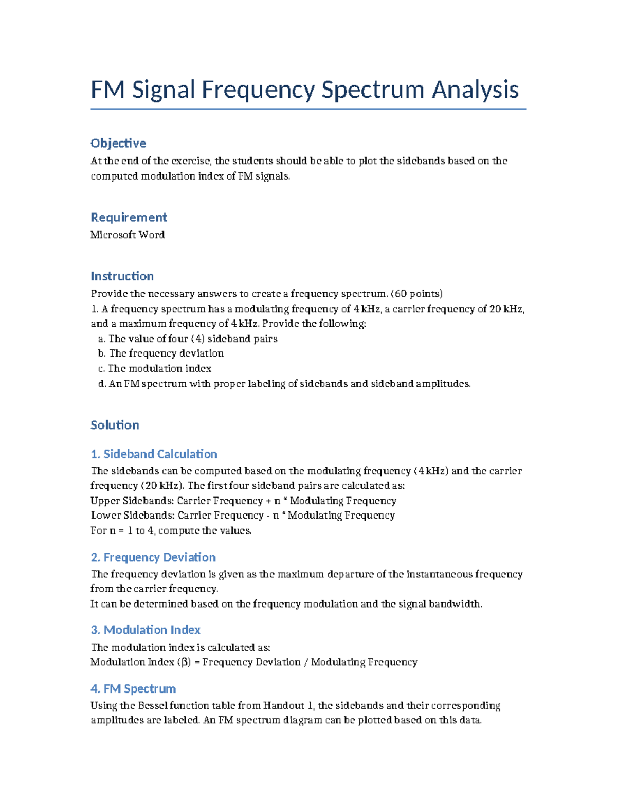 FM Signal Frequency Spectrum Analysis - FM Signal Frequency Spectrum ...