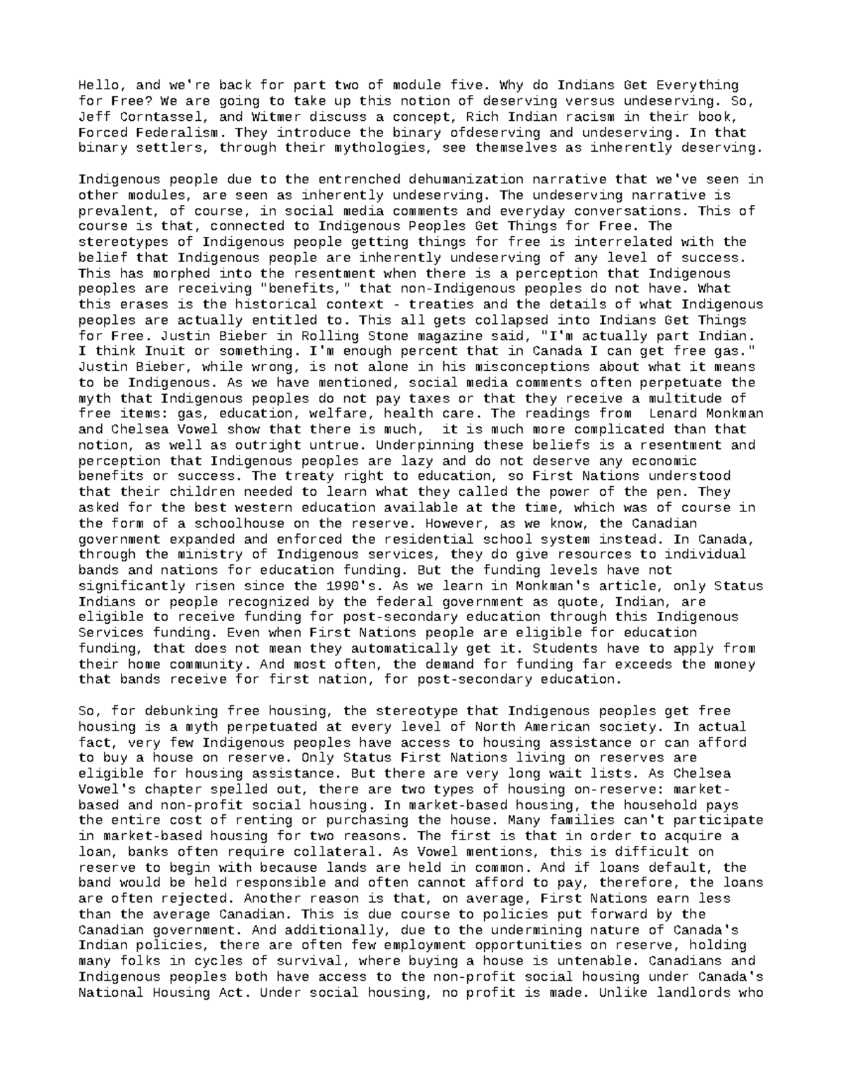 584079 English - TRANSCRIPT - Hello, and we're back for part two of ...