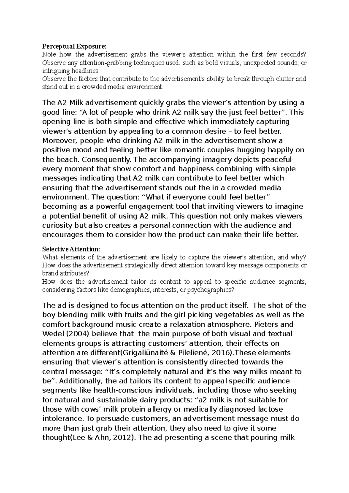 1 - this assignment answering 5 question - Perceptual Exposure: Note ...