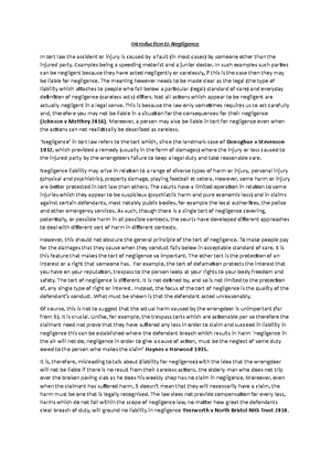 Intervening acts - Lecture notes 8 - Intervening acts breaking the ...