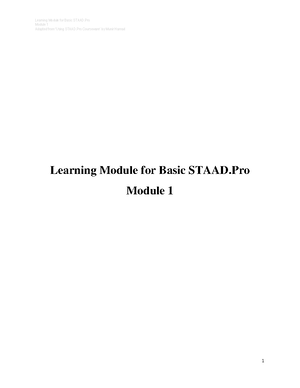 Module 3 - Basic Staad Pro - Module 1 Adapted from ‘Using STAAD ...