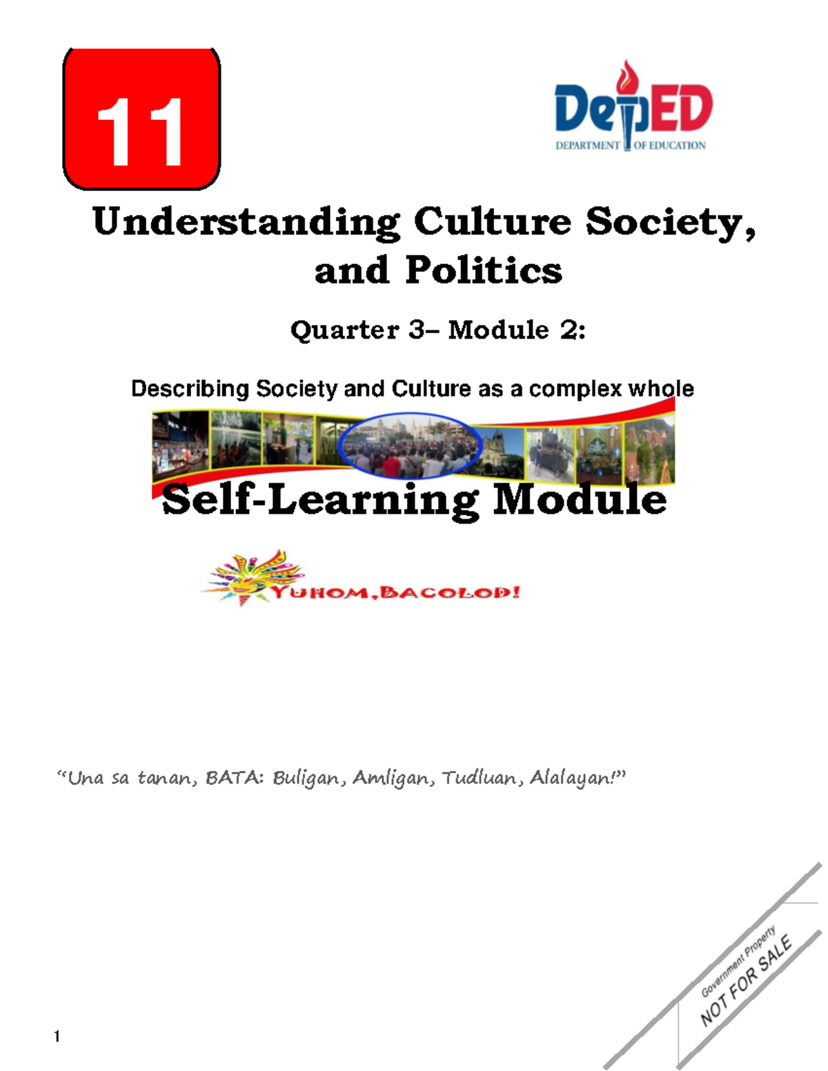 UCSP-module 2 - 11 Understanding Culture Society, and Politics Quarter ...