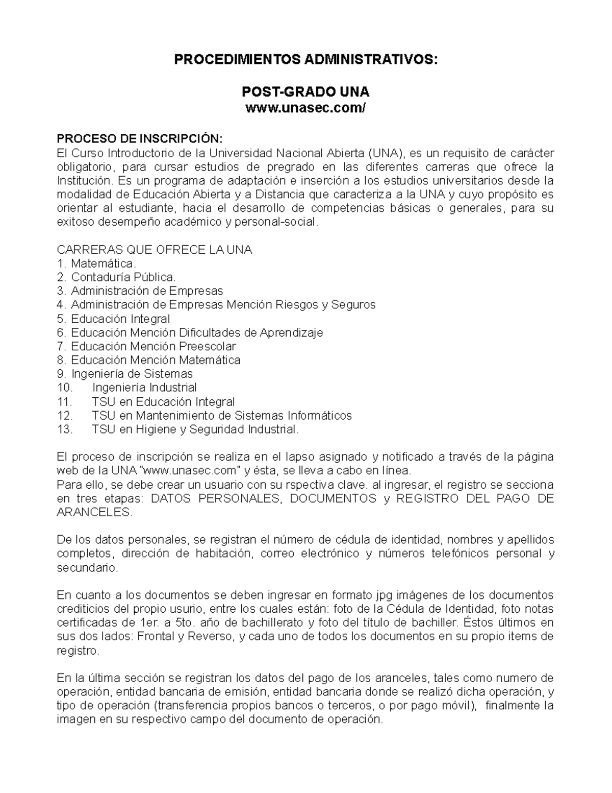 Procedimientos Administrativos - PROCEDIMIENTOS ADMINISTRATIVOS: POST ...