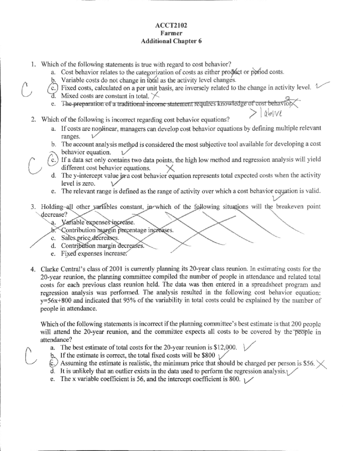 Ch 6 multiple choice practice - ACCT Farmer Additional Chapter 6 Use ...