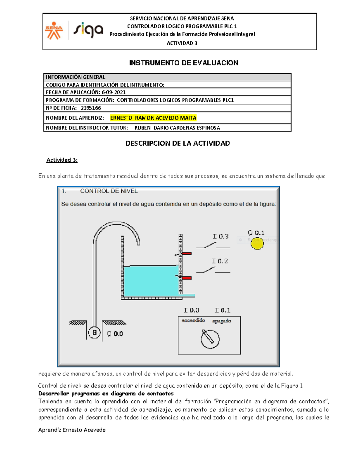 Actividad No3 control de llenado de tanque - CONTROLADOR LOGICO ...