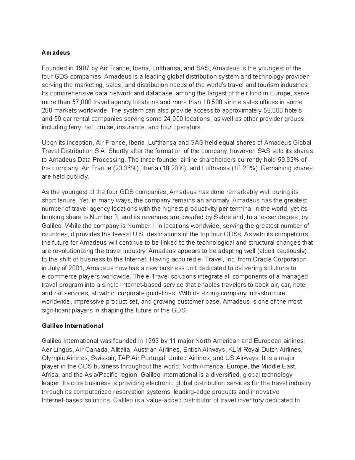 Amadeus - Lecture notes - Amadeus Founded in 1987 by Air France, Iberia ...