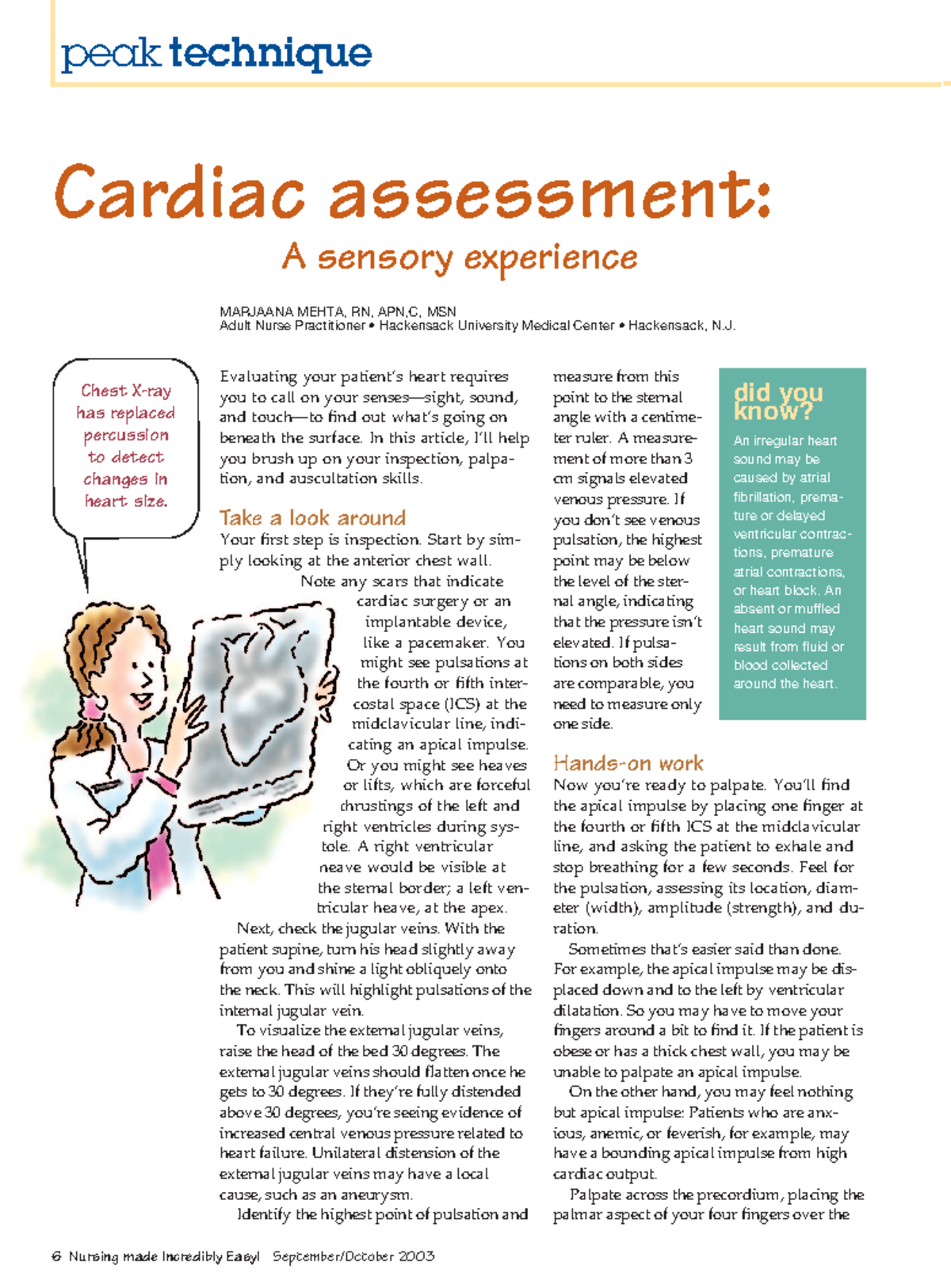 Cardiac assess - nursing made easy - 6 Nursing made Incredibly Easy ...