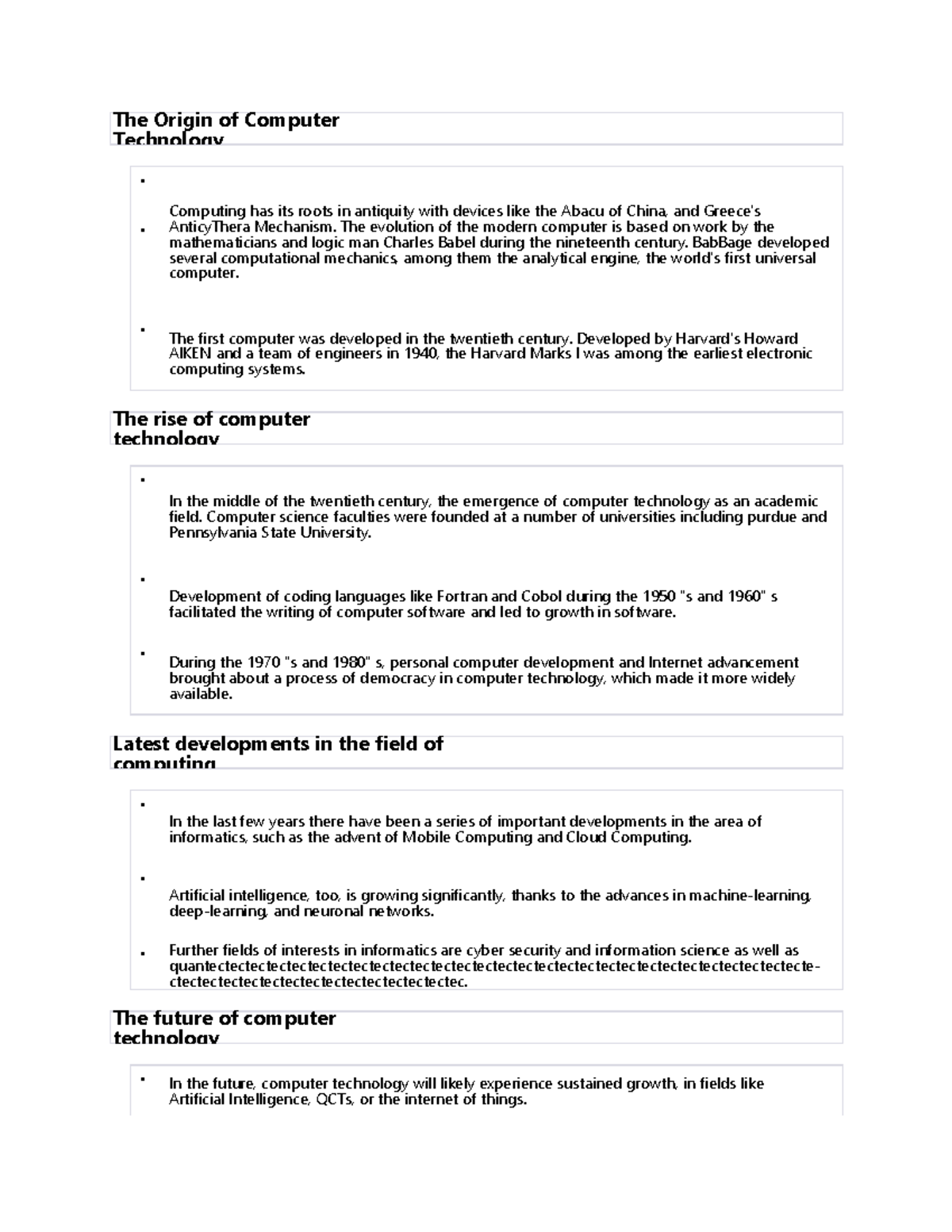 Comp sci 1 - Comp sci notes - The Origin of Computer Technology ... Comp sci 1 - Comp sci notes - The Origin of Computer Technology ...