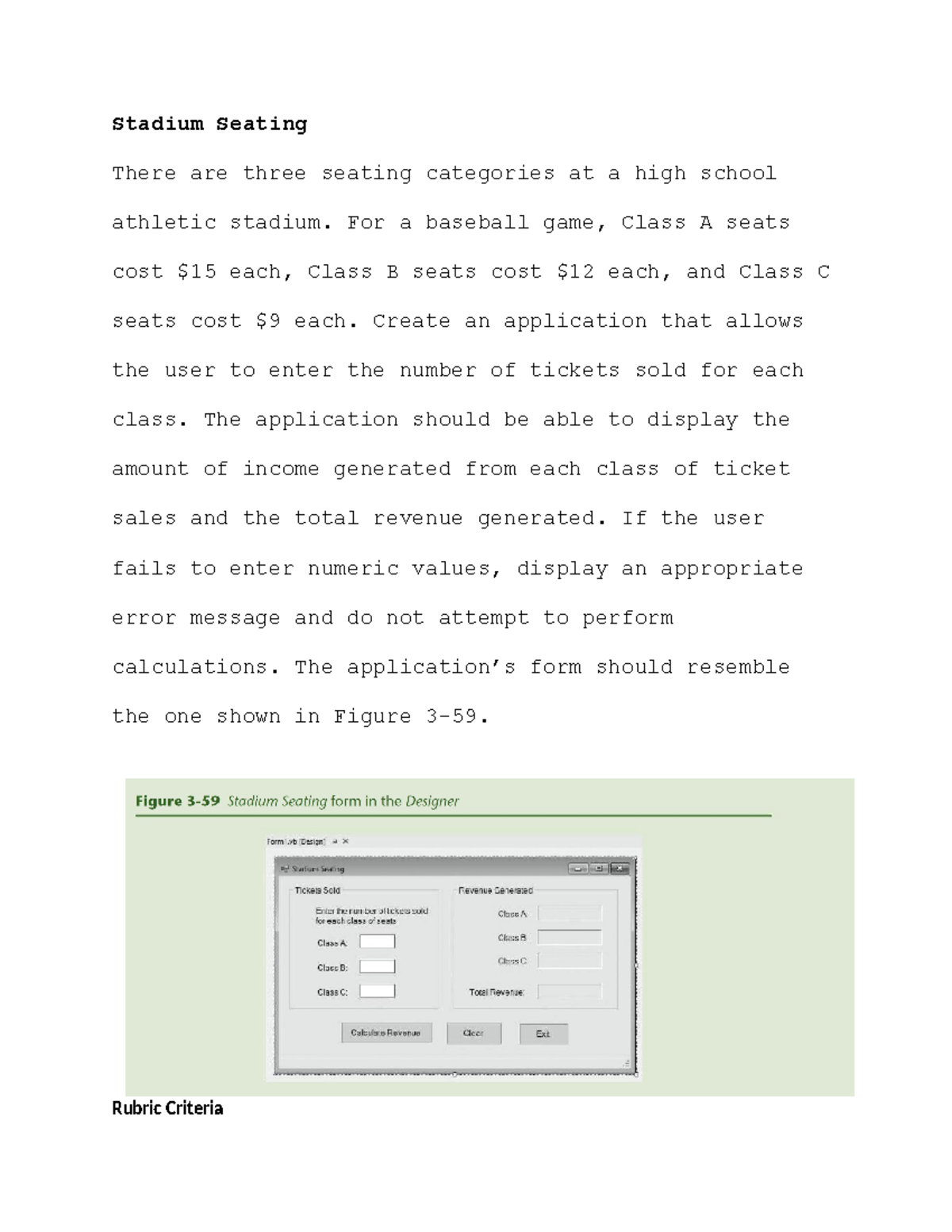 Programming Challenges (1) - Stadium Seating There are three seating ...