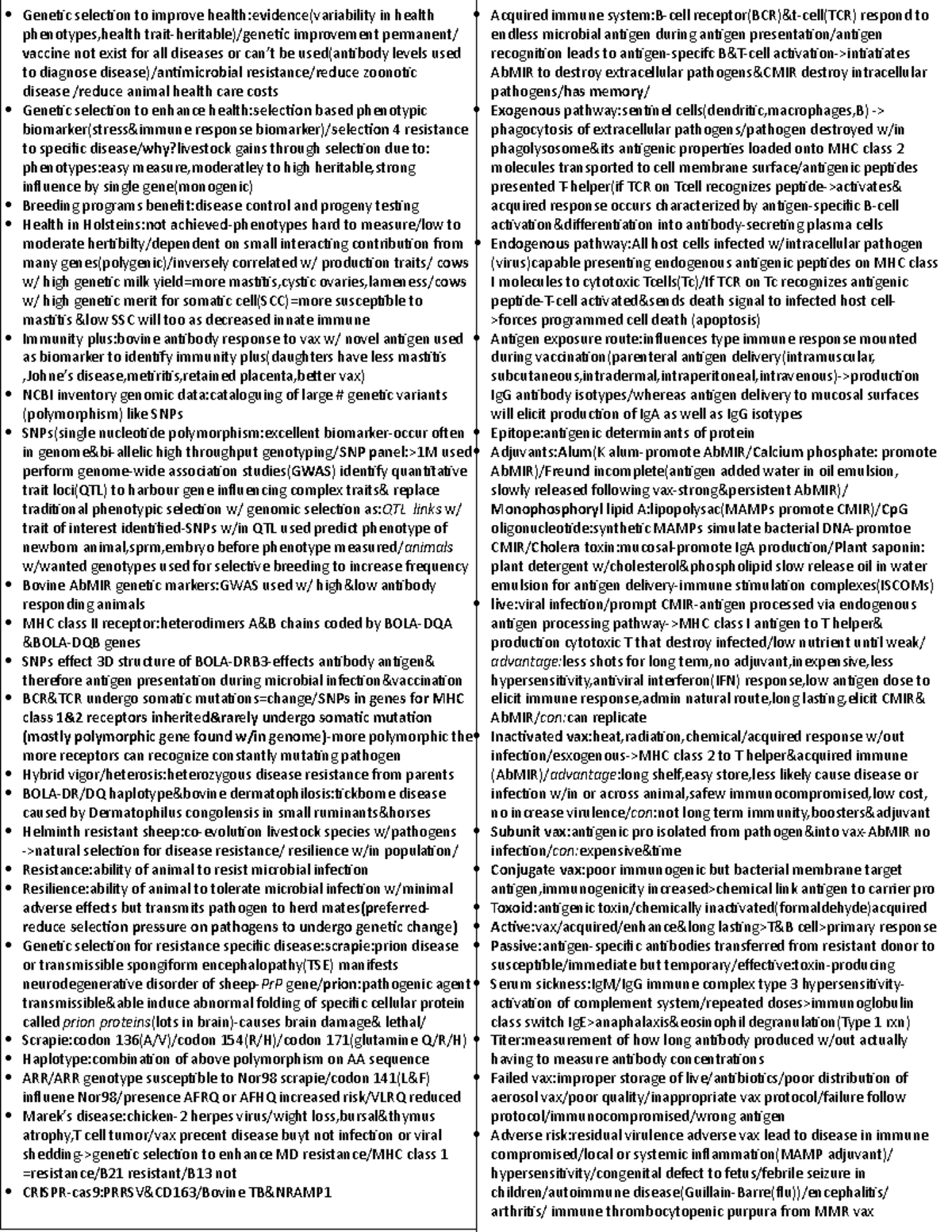 ANSC 3270 mid 2 - Point form study sheets for midterm - Acquired immune ...