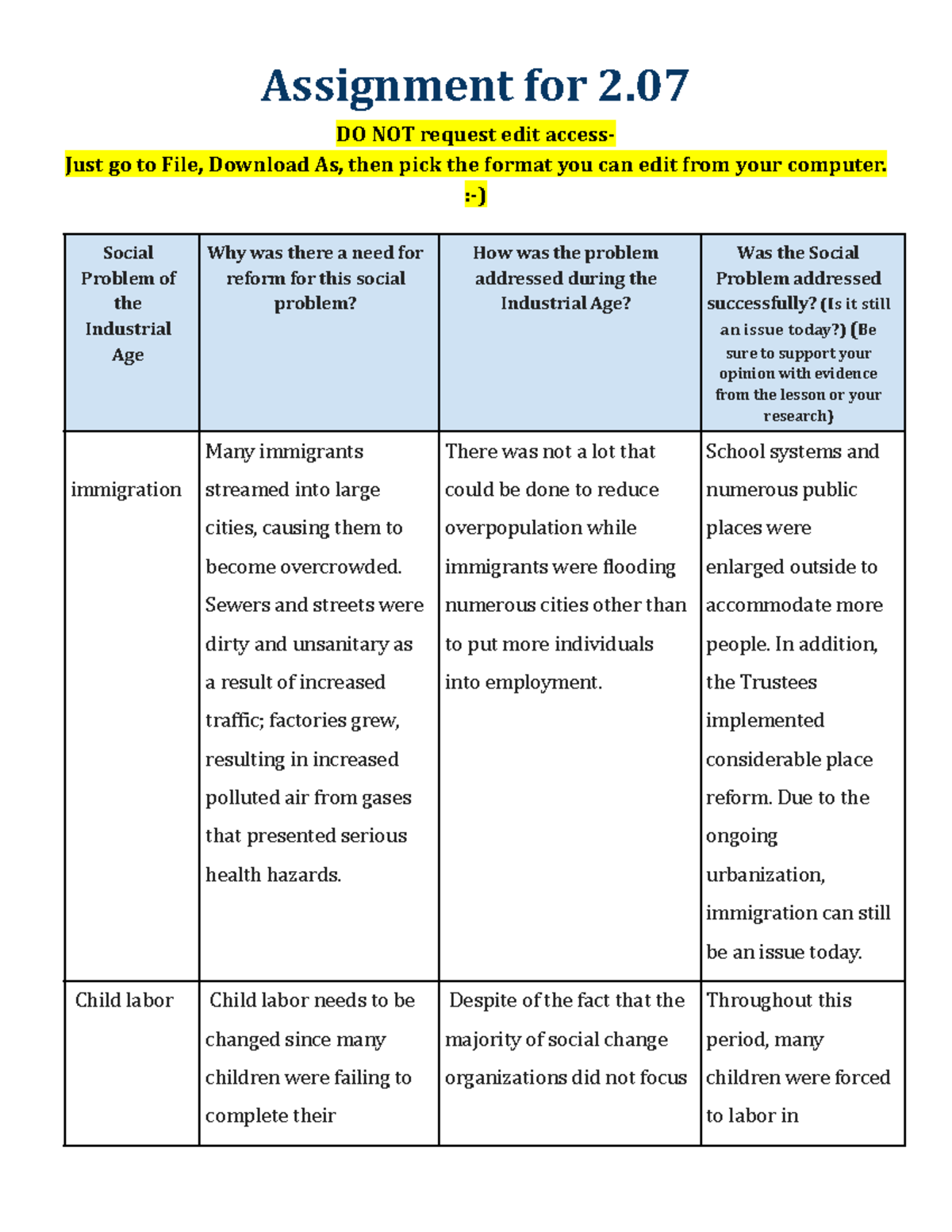 Copy of USH 2.07 Template - Assignment for 2. DO NOT request edit access- Just go to File ...