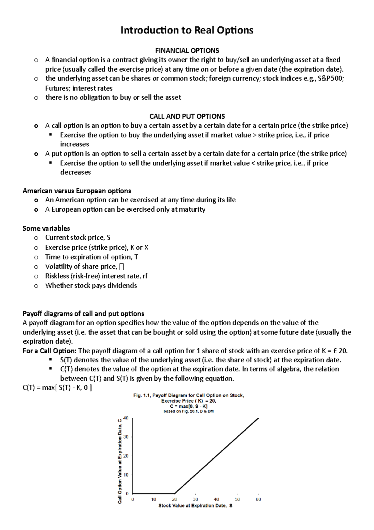 Introduction to Real Options lecture 5 - Introduction to Real Options ...