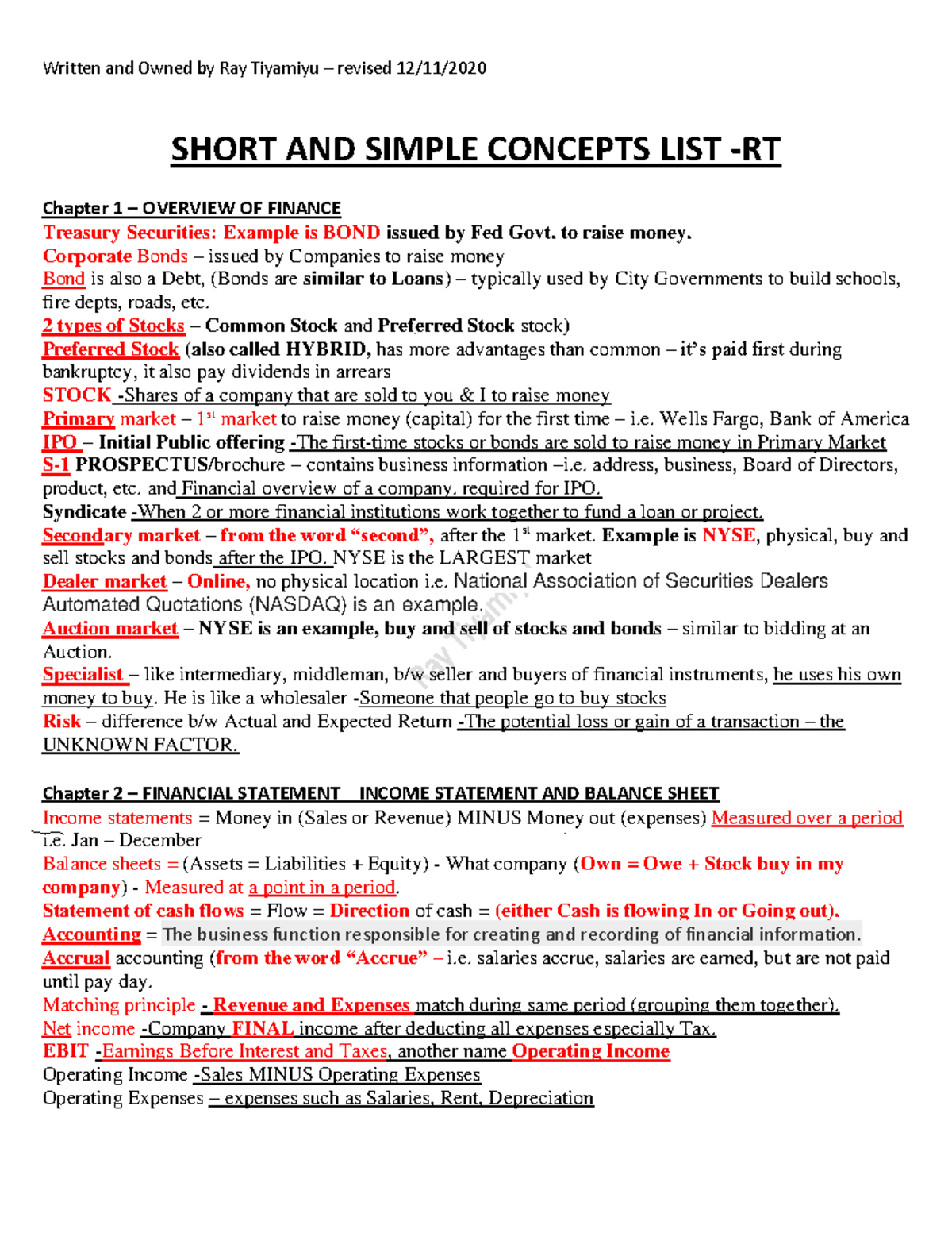 RAY Short and Simple Concepts 1 16 orig Stcopy 121320 - SHORT AND ...
