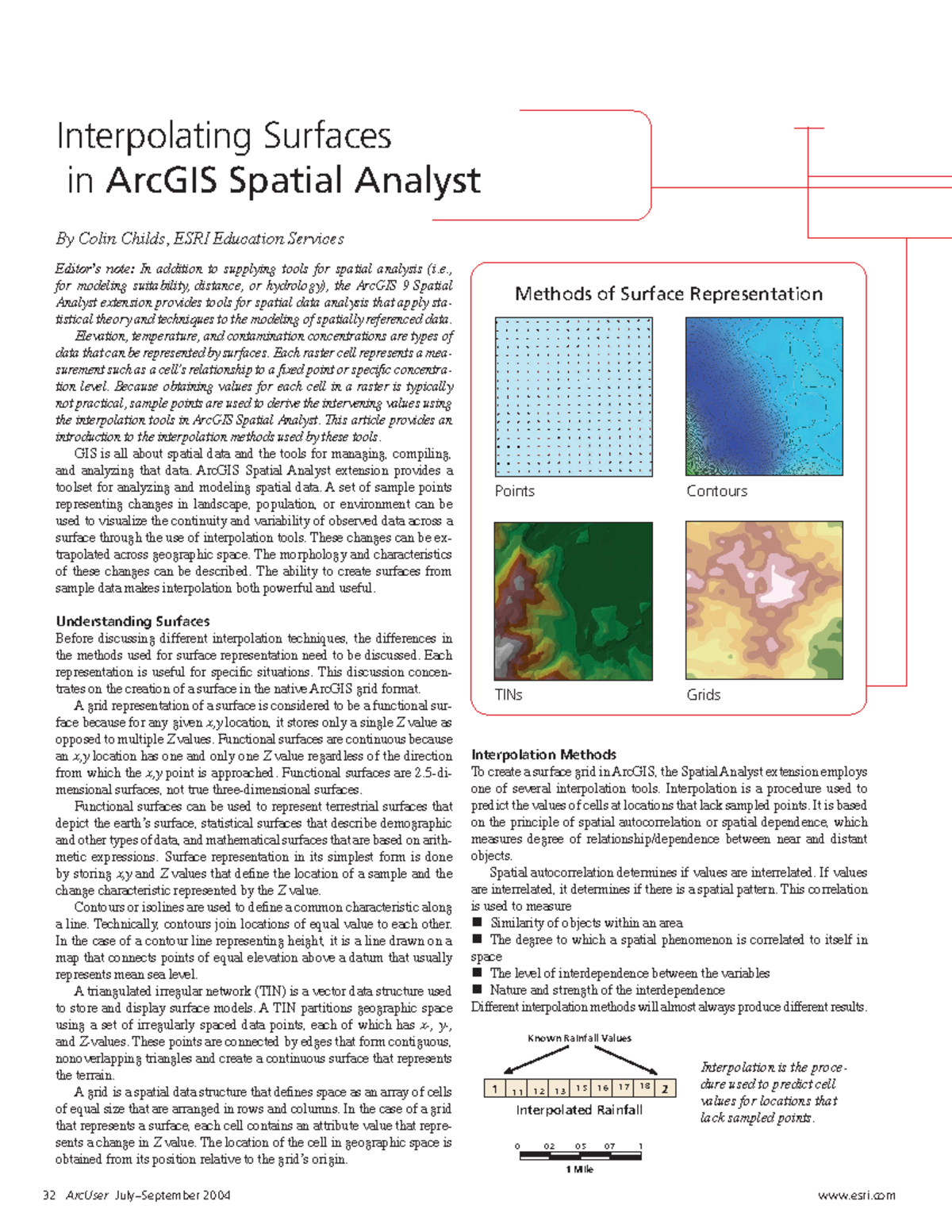 Interpolating - ARCGİS - 32฀฀฀ArcUser฀฀July–September฀2004 ...