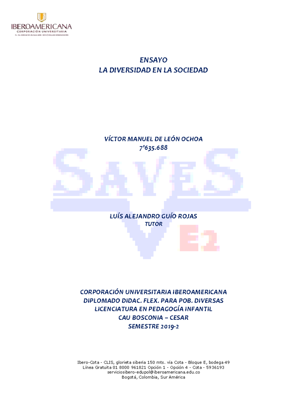 Ensayo Diversidad - Warning: TT: undefined function: 32 Warning: TT: undefined function: 32 ...