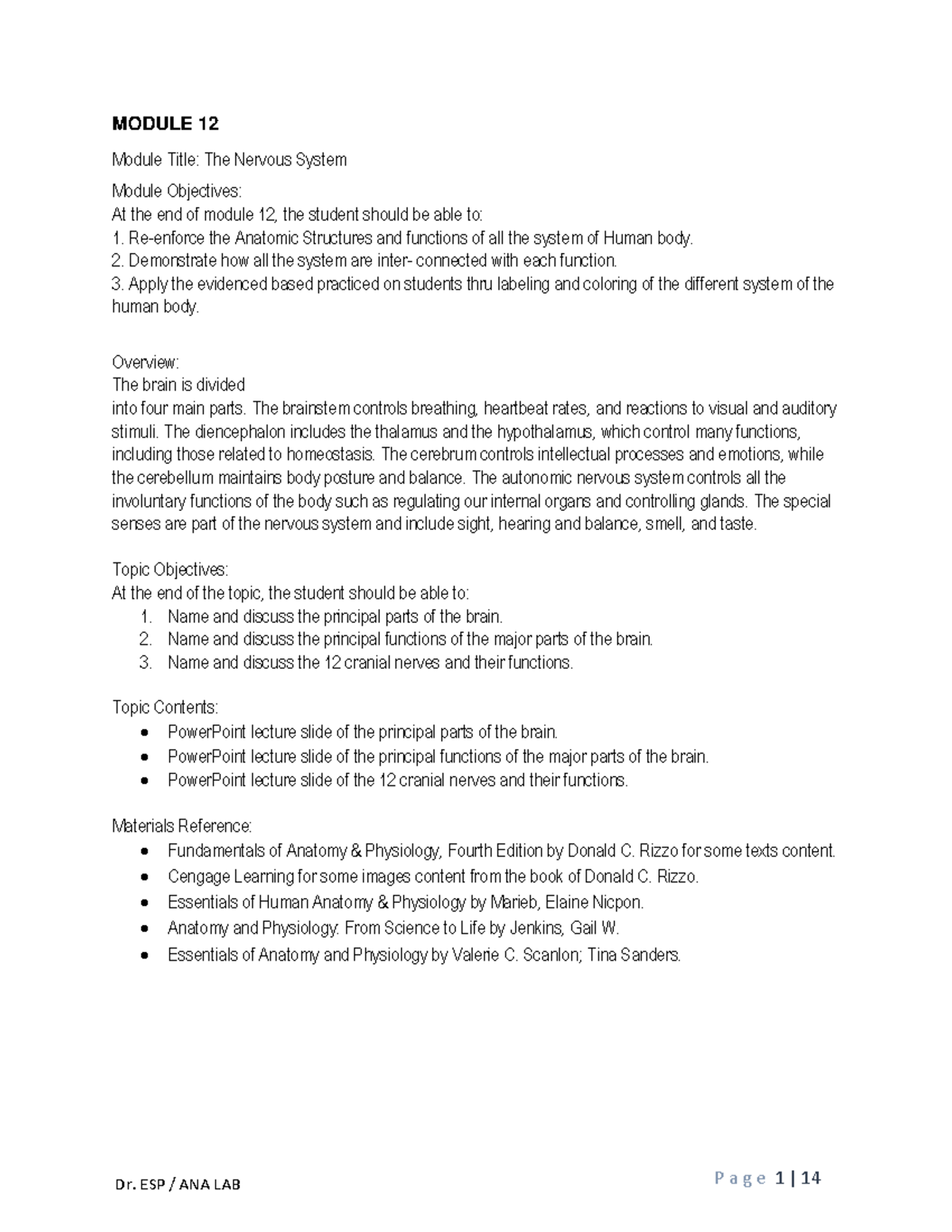 Module 12 - all about anatomy and physiology laboratory - MODULE 12 ...