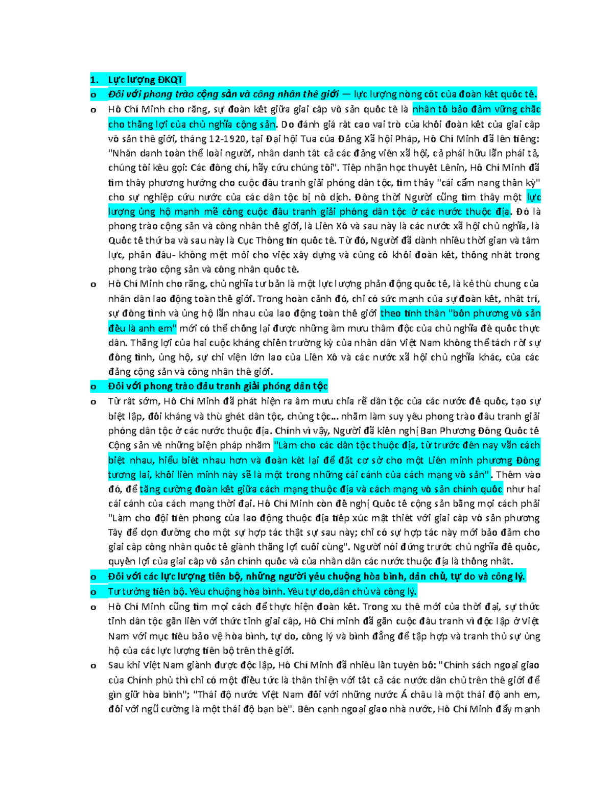 LUC LUONG DOAN KET QUOC TE - 1. L c l ng ĐKQT ự ượ o Đốối v i phong trào c ng s n và cống nhân ...
