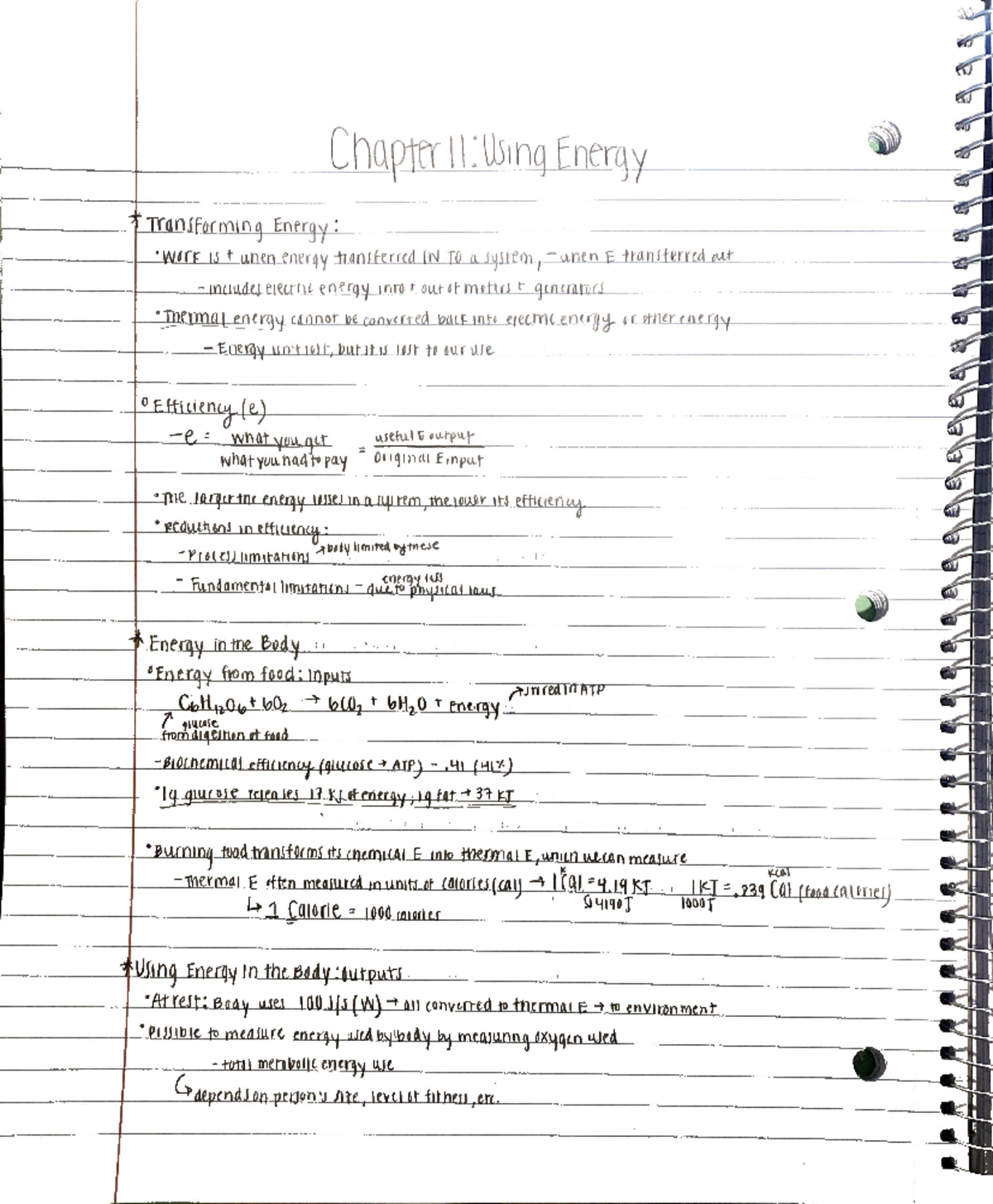Chapter 11: Using Energy - PHYS 2010 PP - Studocu
