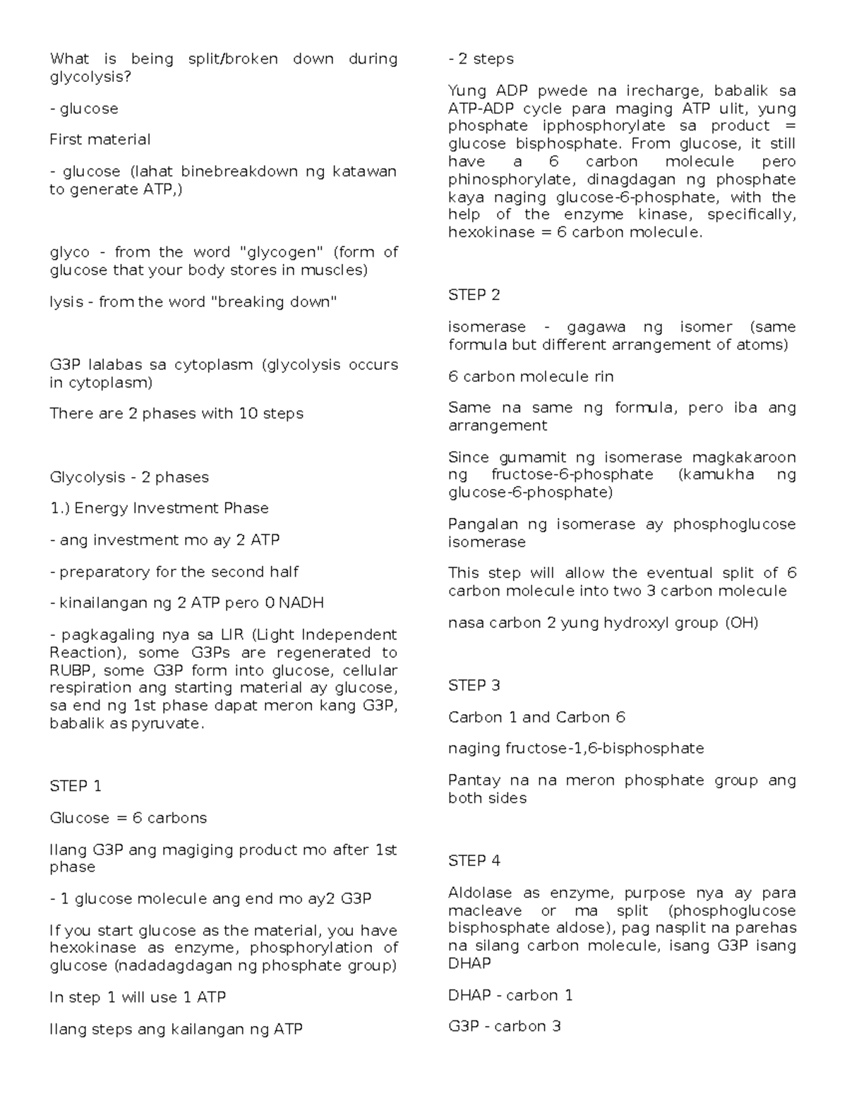 What is being split - What is being split/broken down during glycolysis ...