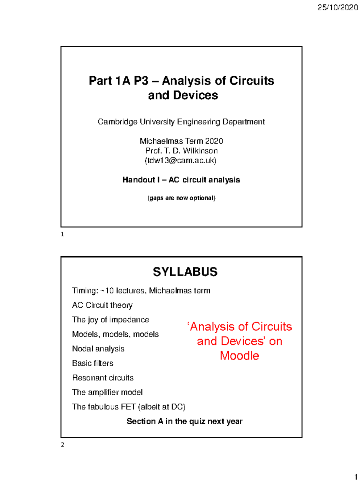 L01. Basics of AC Circuits and Impendence - ####### Part 1A P3 ...