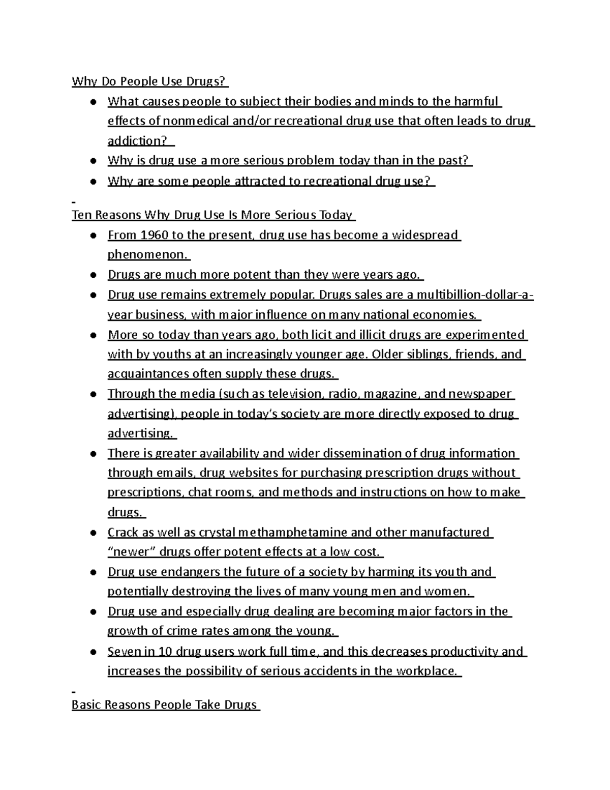 Explaining Drug Use and Abuse - Why Do People Use Drugs? What causes ...